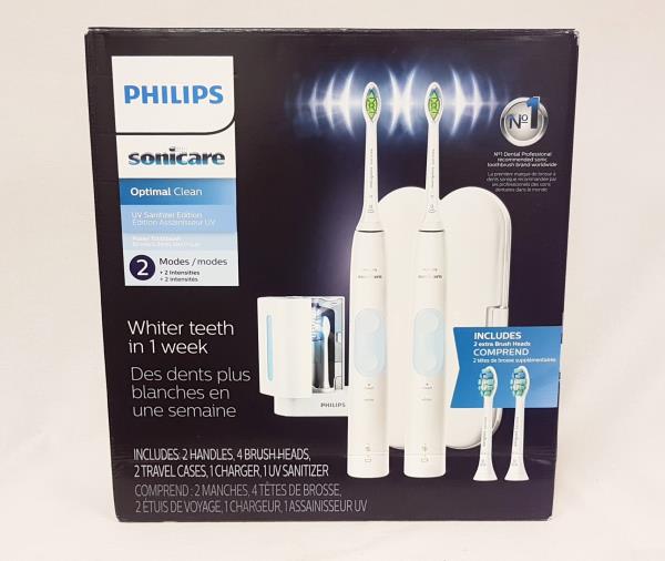 PHILIPS SONICARE Optimal Clean UV Sanitizer Power Toothbrush HX6829 ...