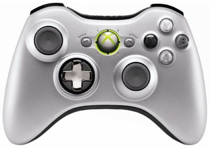 Microsoft XBOX 360 Wireless Controller SILVER — 4Surpluscity