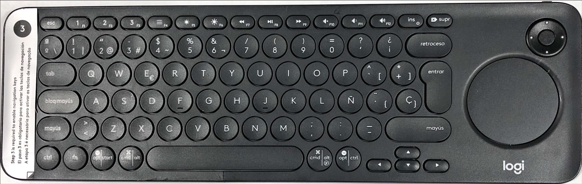 Logitech K600 Wireless TV Keyboard - Black (Spanish) — 4Surpluscity